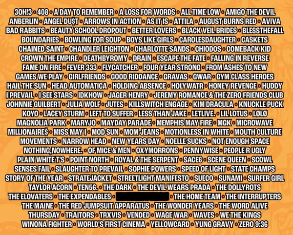 Vans Warped Tour 2025 Full Lineup: All DC, Long Beach, and Orlando Bands